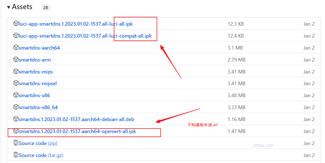 Openwrt下SmartDNS插件的安装、更新教程 - zcTou's Blog